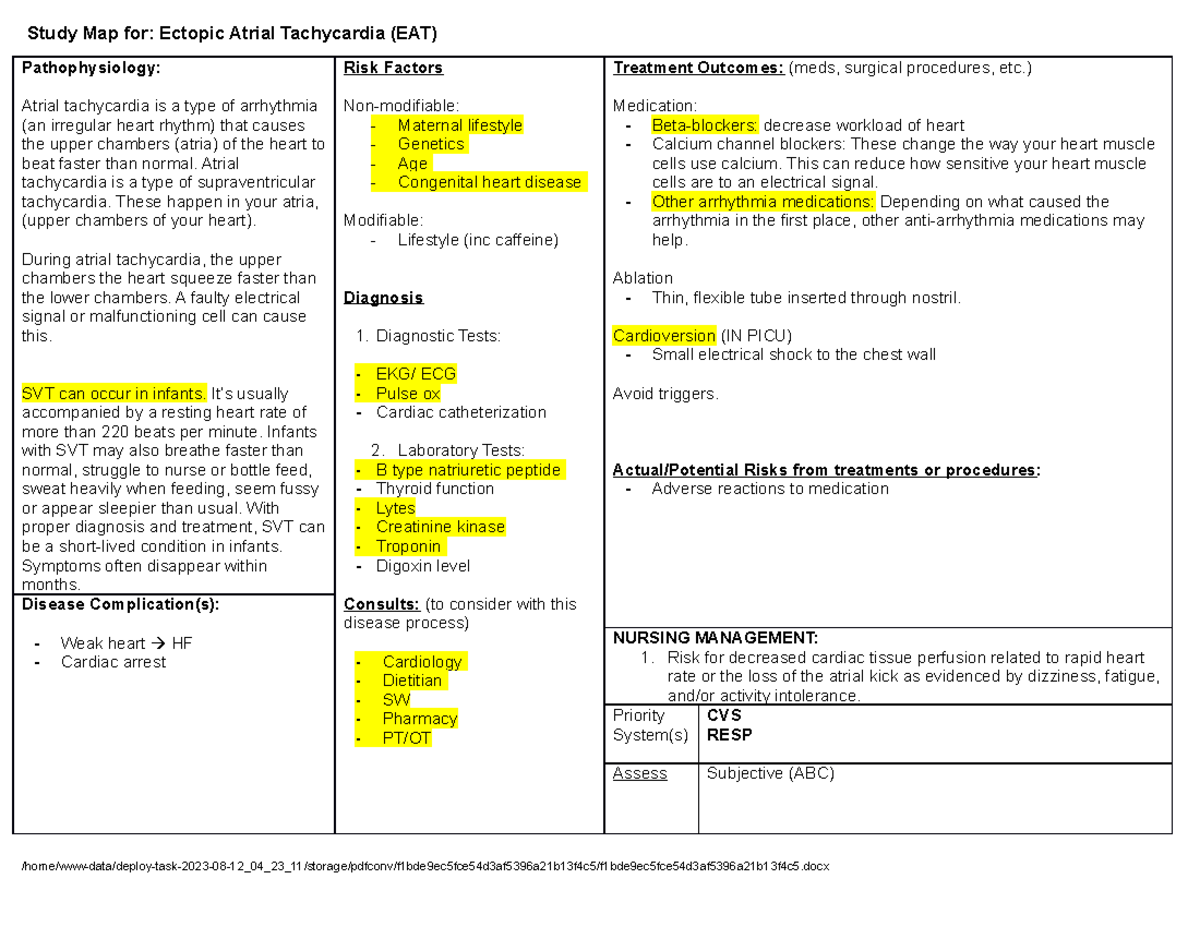 Atrial Tachycardia Patho - CNUR 206 - UR - Studocu