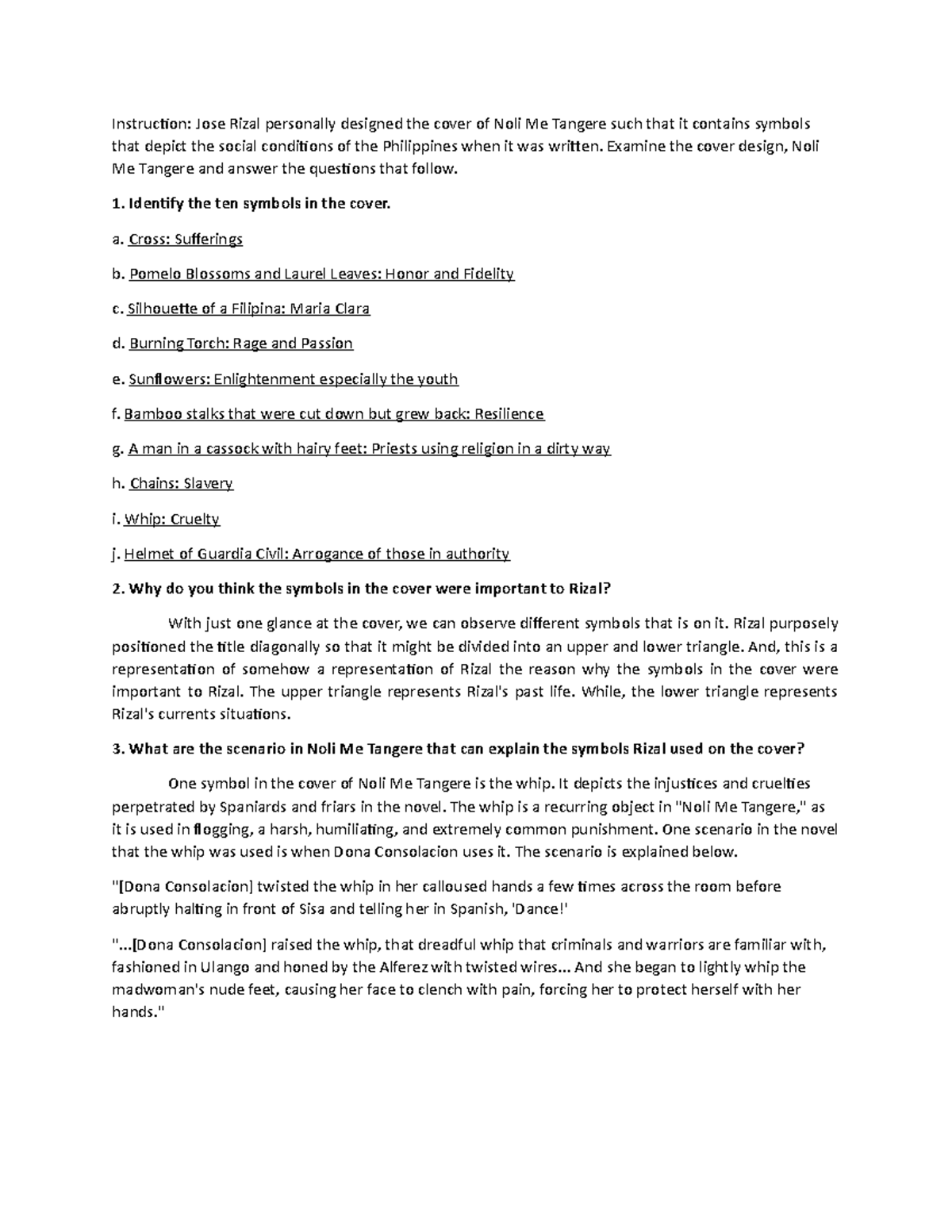 Life and Works of Rizal Assignment - Instruction: Jose Rizal personally ...