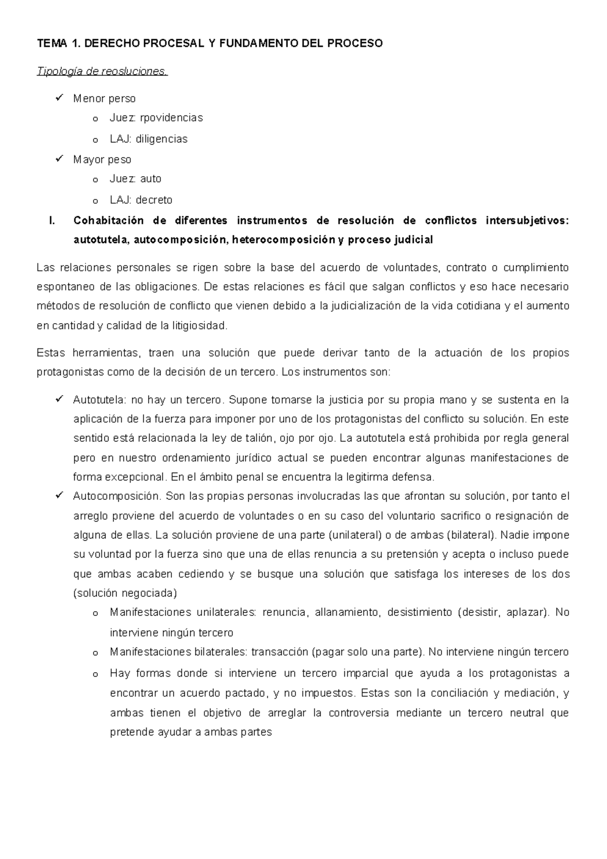 TEMA 1. Derecho procesal y fundamento del proceso - TEMA 1. DERECHO PROCESAL Y FUNDAMENTO DEL ...