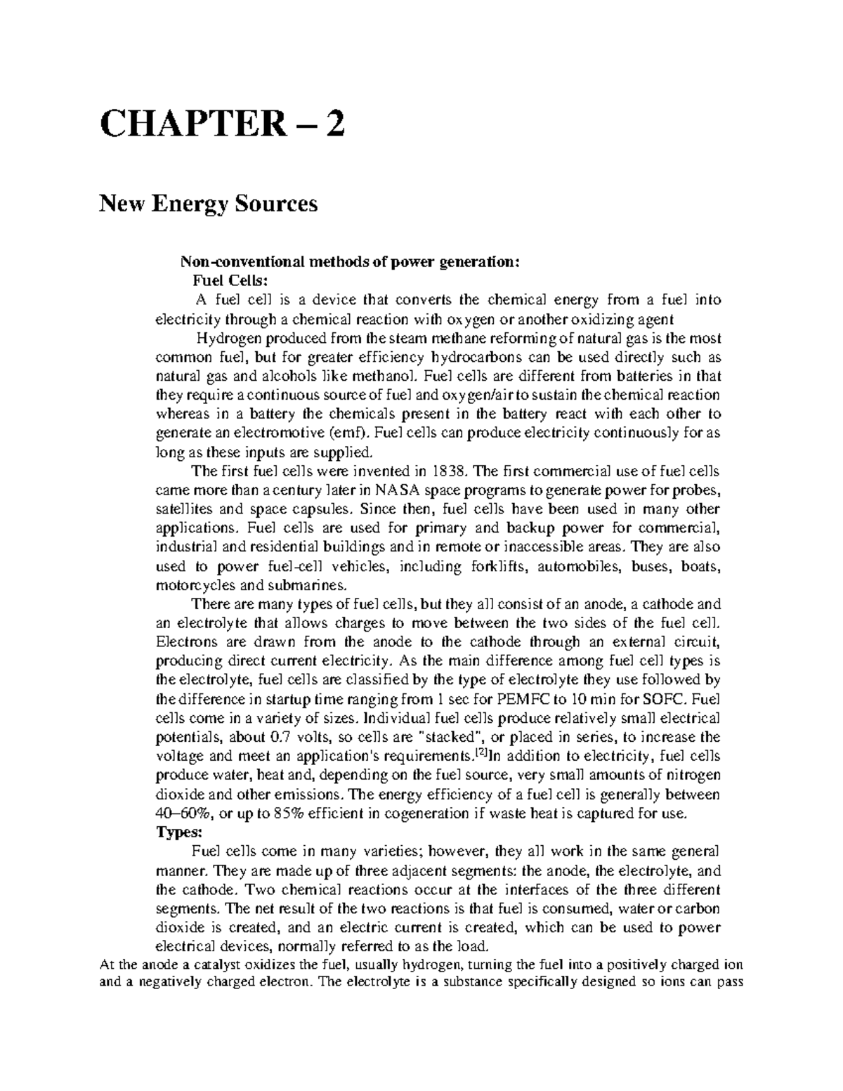 Unit 5 - CHAPTER – 2 New Energy Sources Non-conventional methods of ...