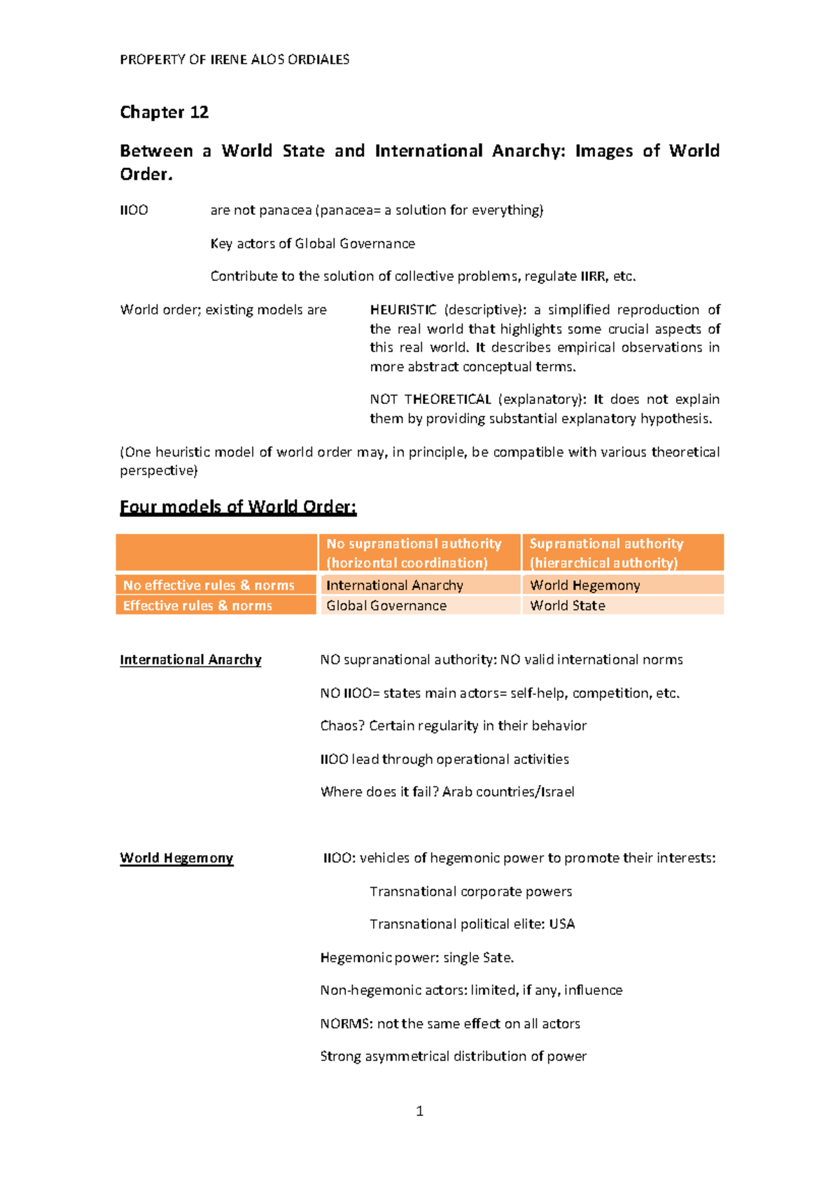 Between a World State and International Anarchy: Images of World Order ...