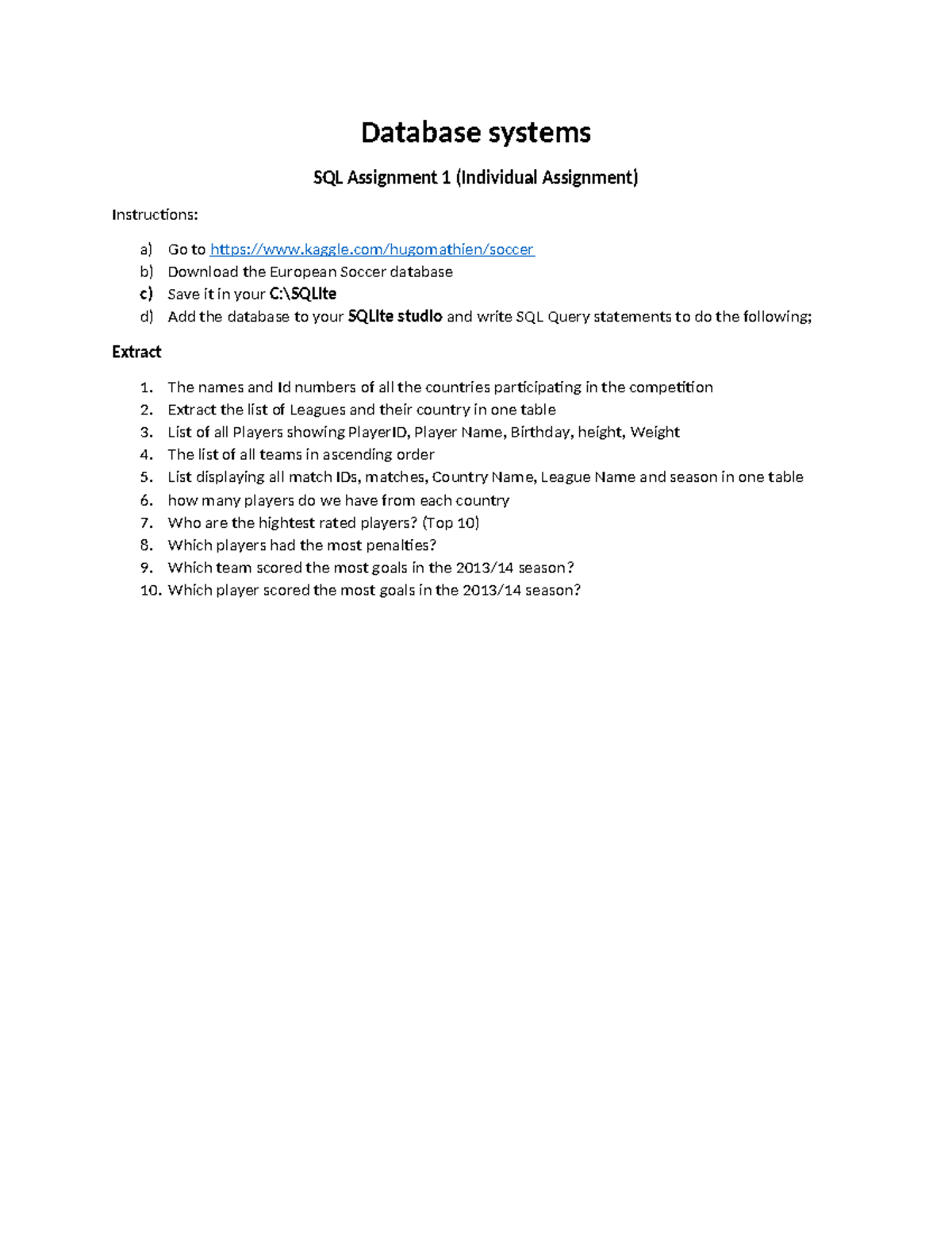 Sql assinment 1 - This notes gives you the best grades - Database ...