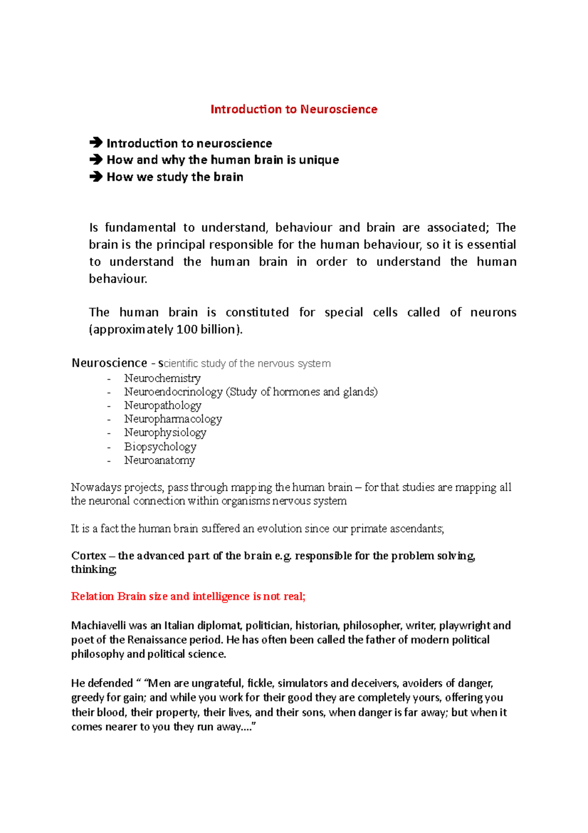 Introduction to Neuroscience - Introduction to Neuroscience ...