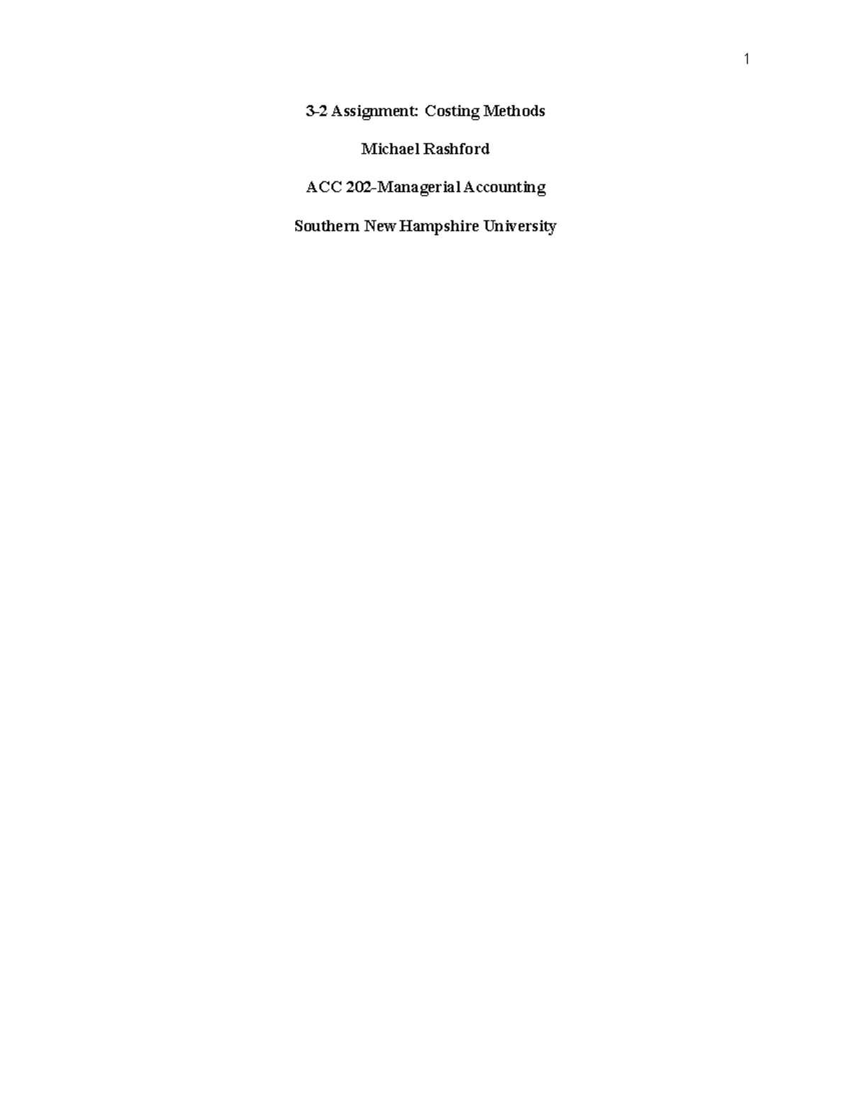 3 2 Assignment Costing Methodscosting Methods 3 2 Assignment Costing