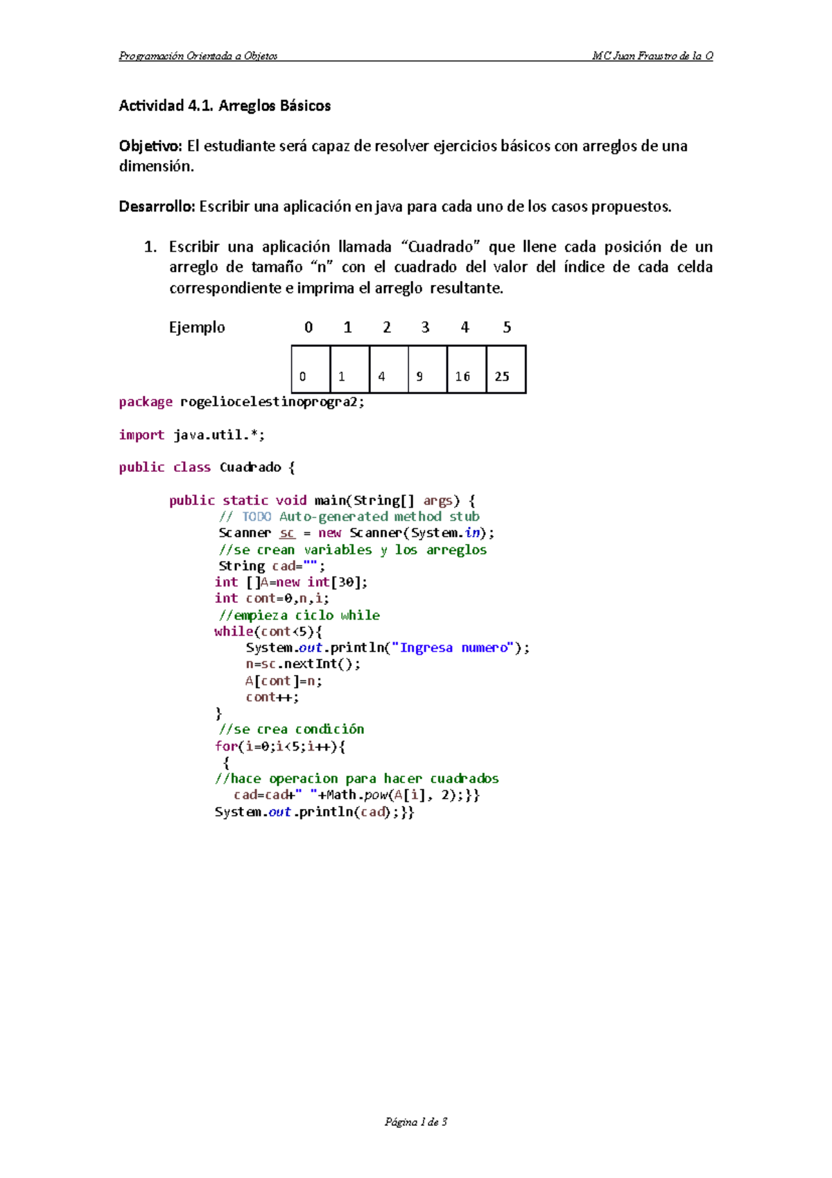 Arreglos Básicos práctica probados / resueltos - PROGRAMACION 1 - UAdeC ...