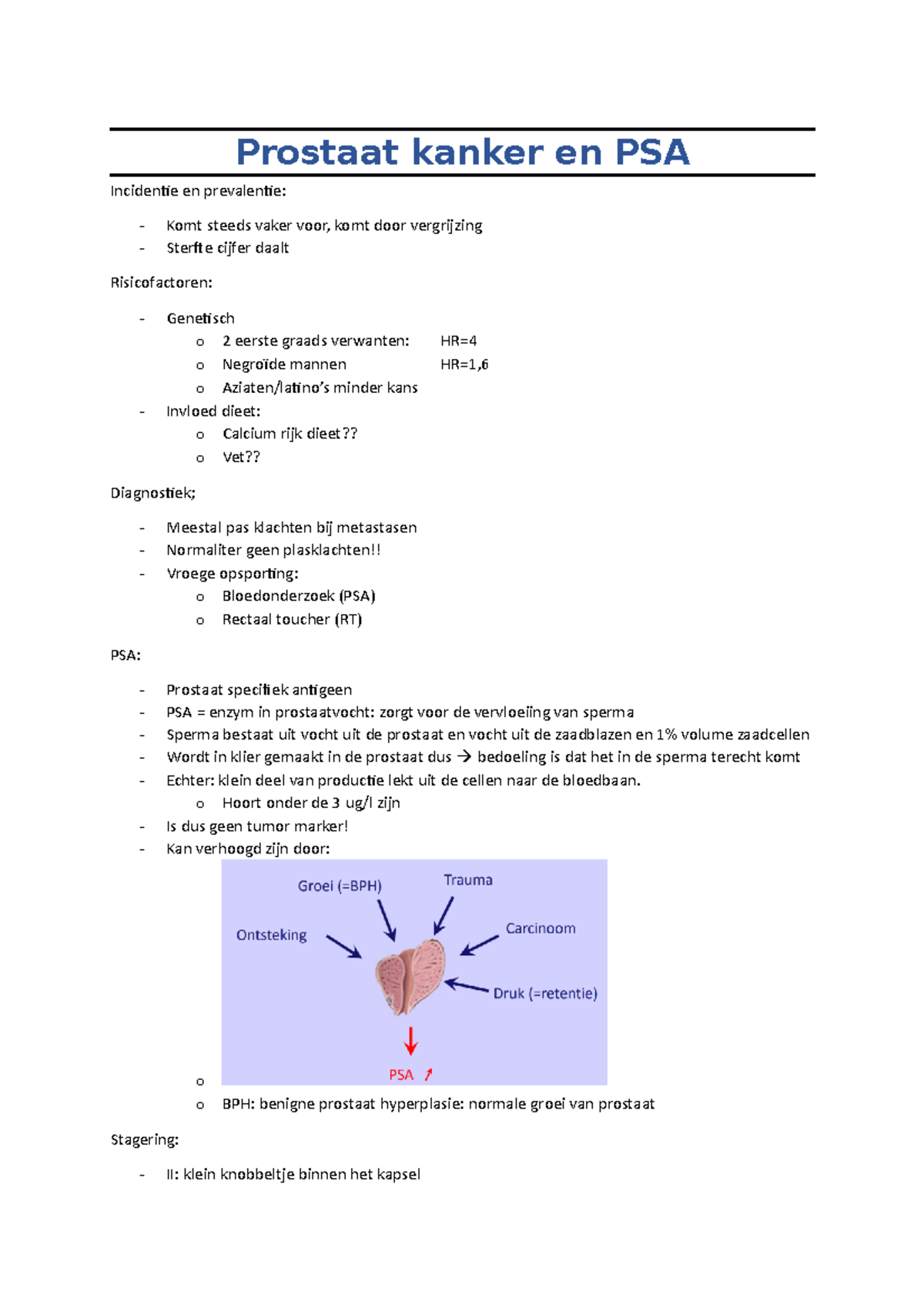 Prostaat kanker en PSA VBu - Prostaat kanker en PSA Incidentie en ...
