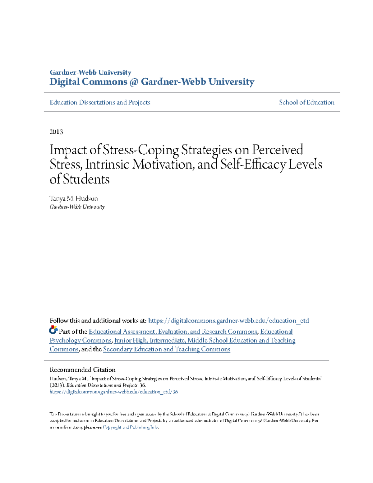 Impact of Stress-Coping Strategies on Perceived Stress Intrinsic ...