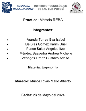 Reba, rula y owas - Resumen Ergonomia - METODO REBA REBA es un método ...