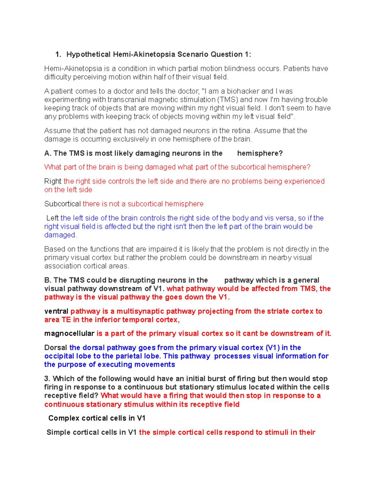 6-8 rem assessment - Hypothetical Hemi-Akinetopsia Scenario Question 1 ...