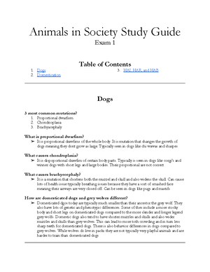 Animals in Society Lecture Notes - Unit 2 - Animals in Society Lecture ...