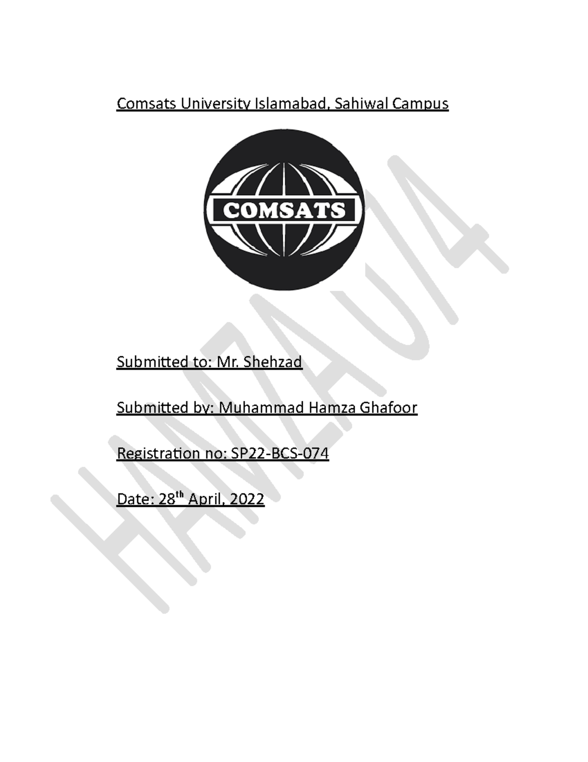 SP22 BCS 074 ICT - What is MS DOS Explain what is CMD.EXE? - Comsats University Islamabad ...