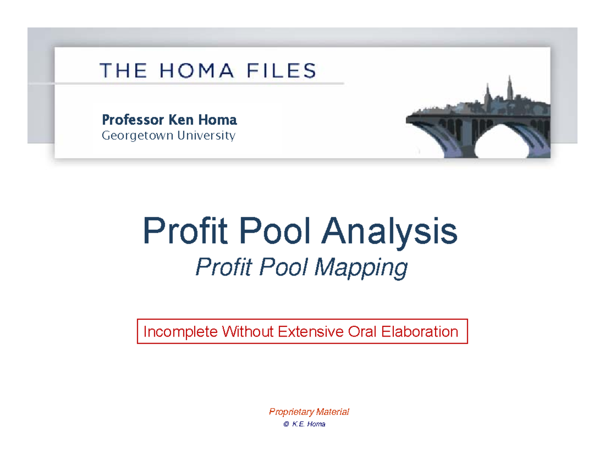 Profit Pools - Analysis - Mapping 16 01-18 - Professor Ken Homa ...