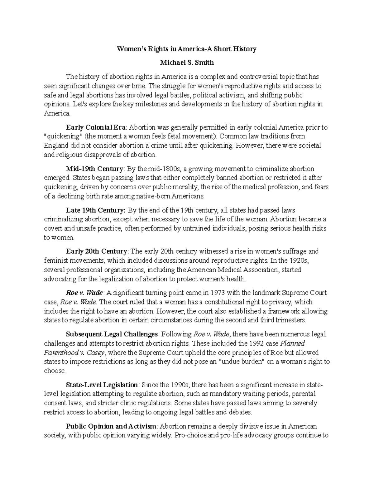 Womens Rights in America - Women’s Rights iu America-A Short History ...