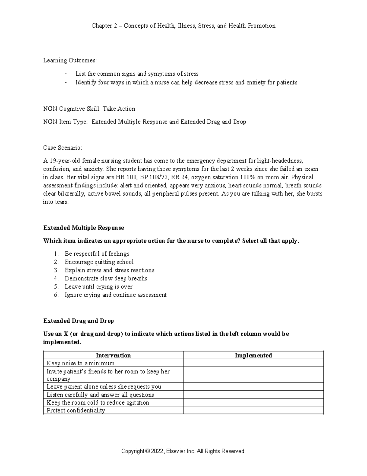 Chapter 002 - Nursing workbook assignments - Chapter 2 – Concepts of ...
