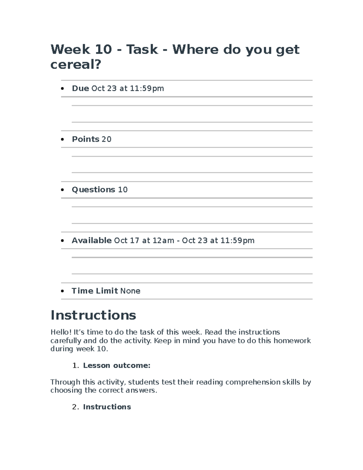 Week 10 ingles 2 - (AC-S10) Week 10 - Quiz - Fill in the blanks - Week ...