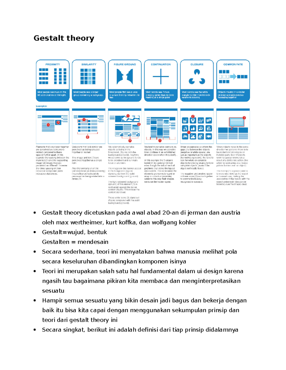 Gestalt Theory.docx - Gestalt theory Gestalt theory dicetuskan pada awal abad 20-an di jerman ...
