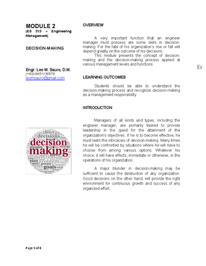Module 3 - Planning - by Engr. Leo M. Sauro, D.M. - MODULE 3 (ES 313 ...