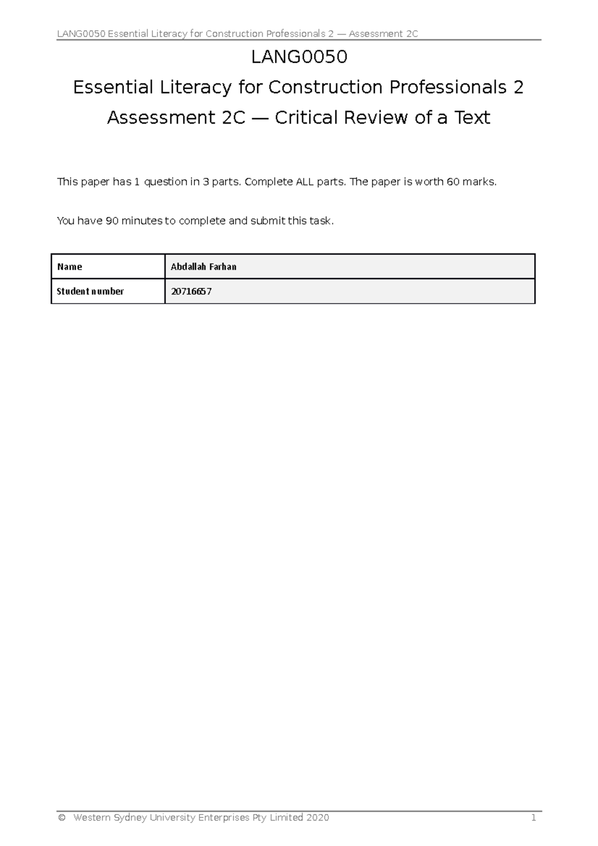 Assessment 2C - GGG - LANG Essential Literacy for Construction ...