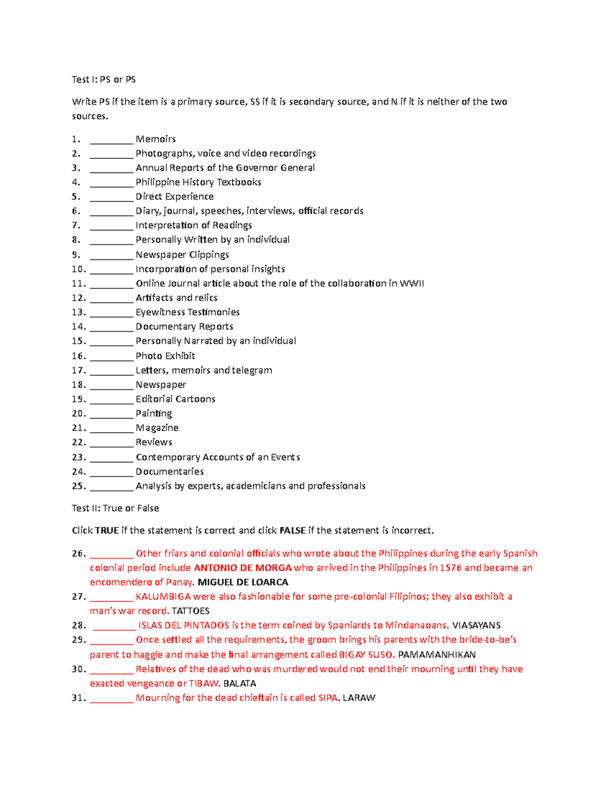 Long test rph (Auto Recovered) - Test I: PS or PS Write PS if the item ...