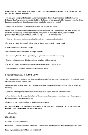 Teacher demo virtual - Good AFTERNOON everyone. I am teacher Yors and I ...