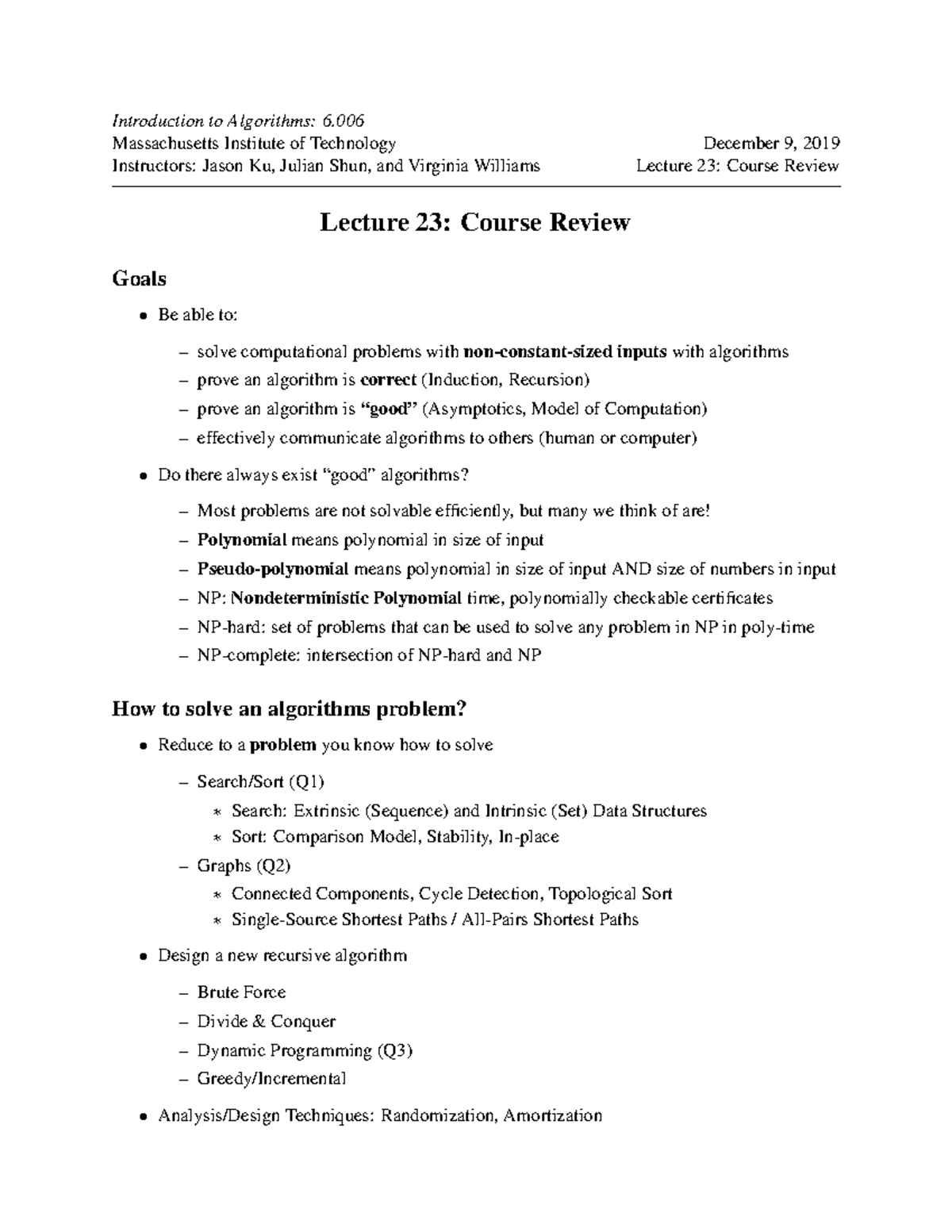 L23 - Lecturer: Jason Ku - Introduction to Algorithms: 6. Massachusetts ...