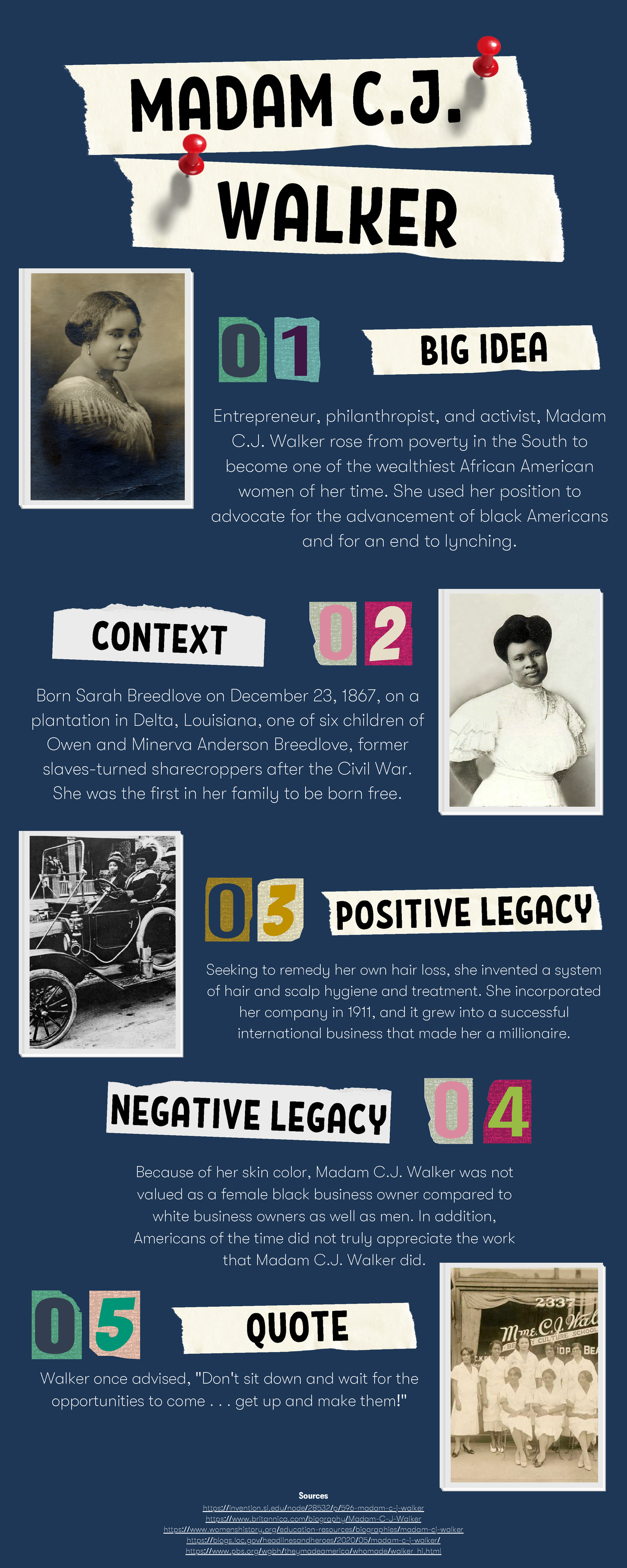 History - infographic about madam cj walker - CONTEXT Born Sarah ...