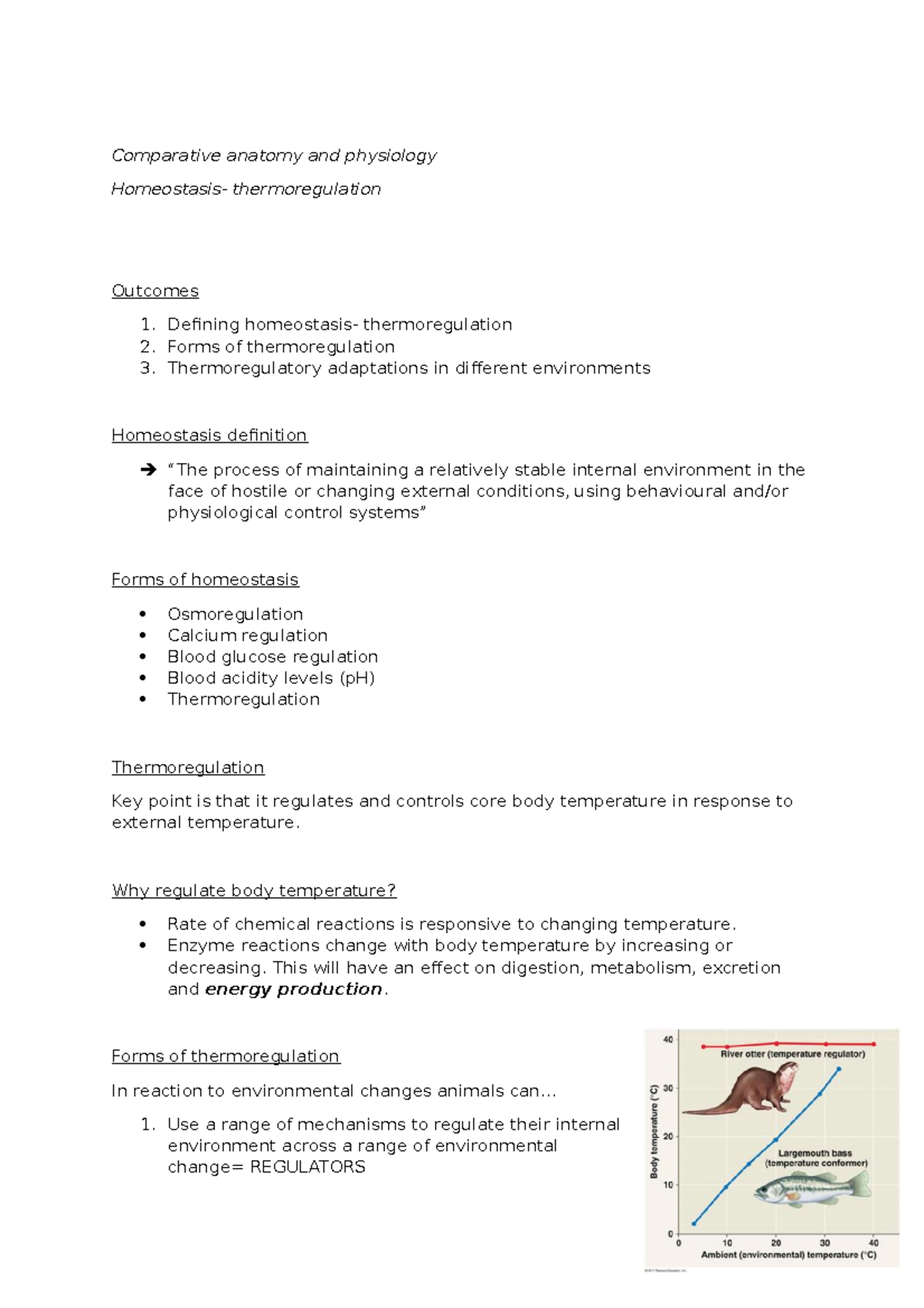 Homeostasis- thermoregulation - Comparative anatomy and physiology ...
