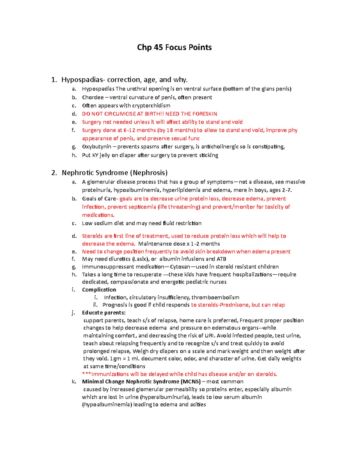Chp 45 Focus Points - Chp 45 Focus Points 1. Hypospadias- correction ...