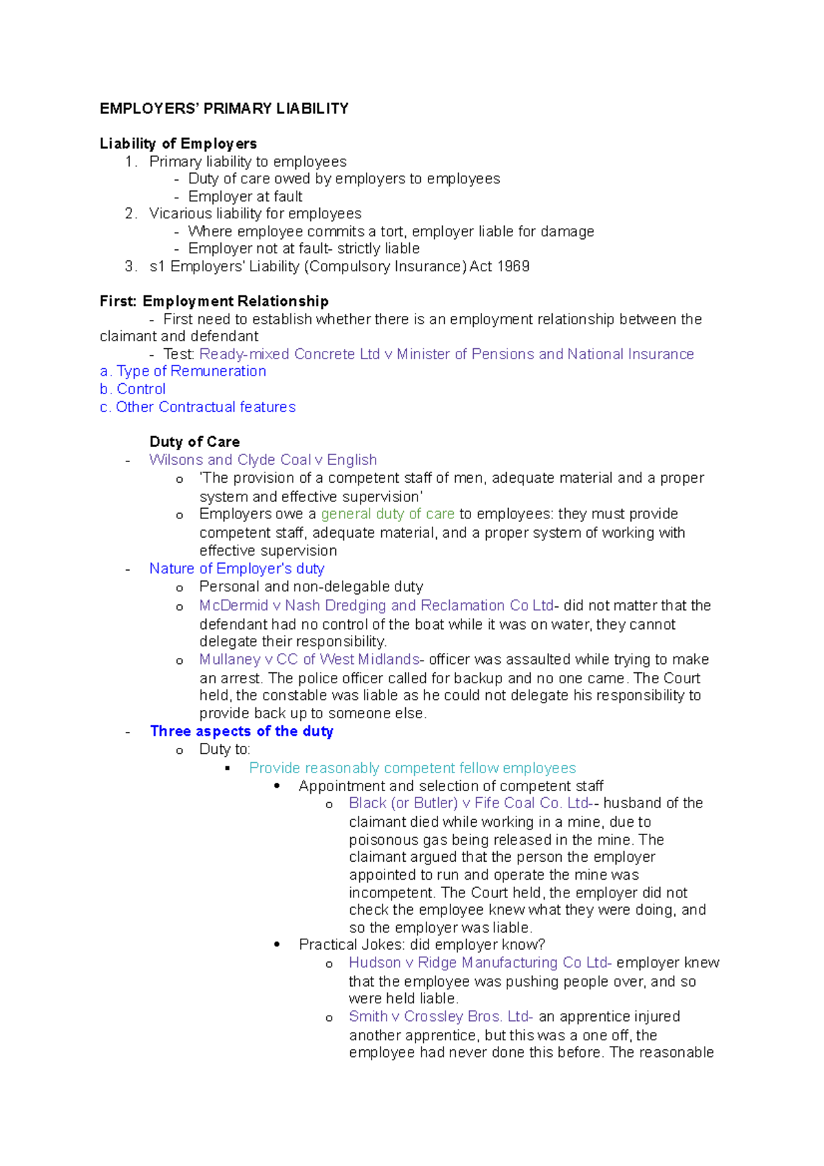 Employer's primary liability - EMPLOYERS’ PRIMARY LIABILITY Liability ...