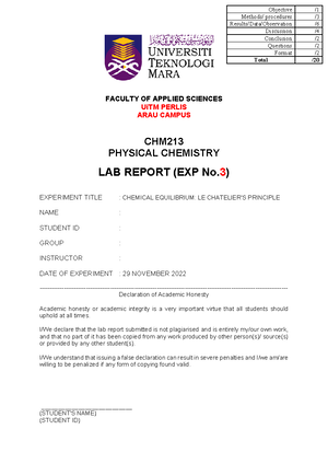 Lab Report Cover Page - Objective: a) To study the effect of ...