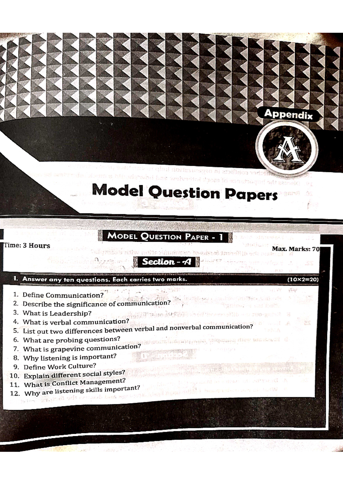 PBC Model Question Papers - Professional and Business Communication ...