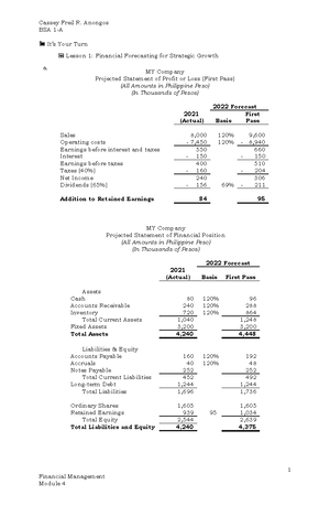Module-3 - Module - BSA 1 1 Financial Management Post Assessment ...