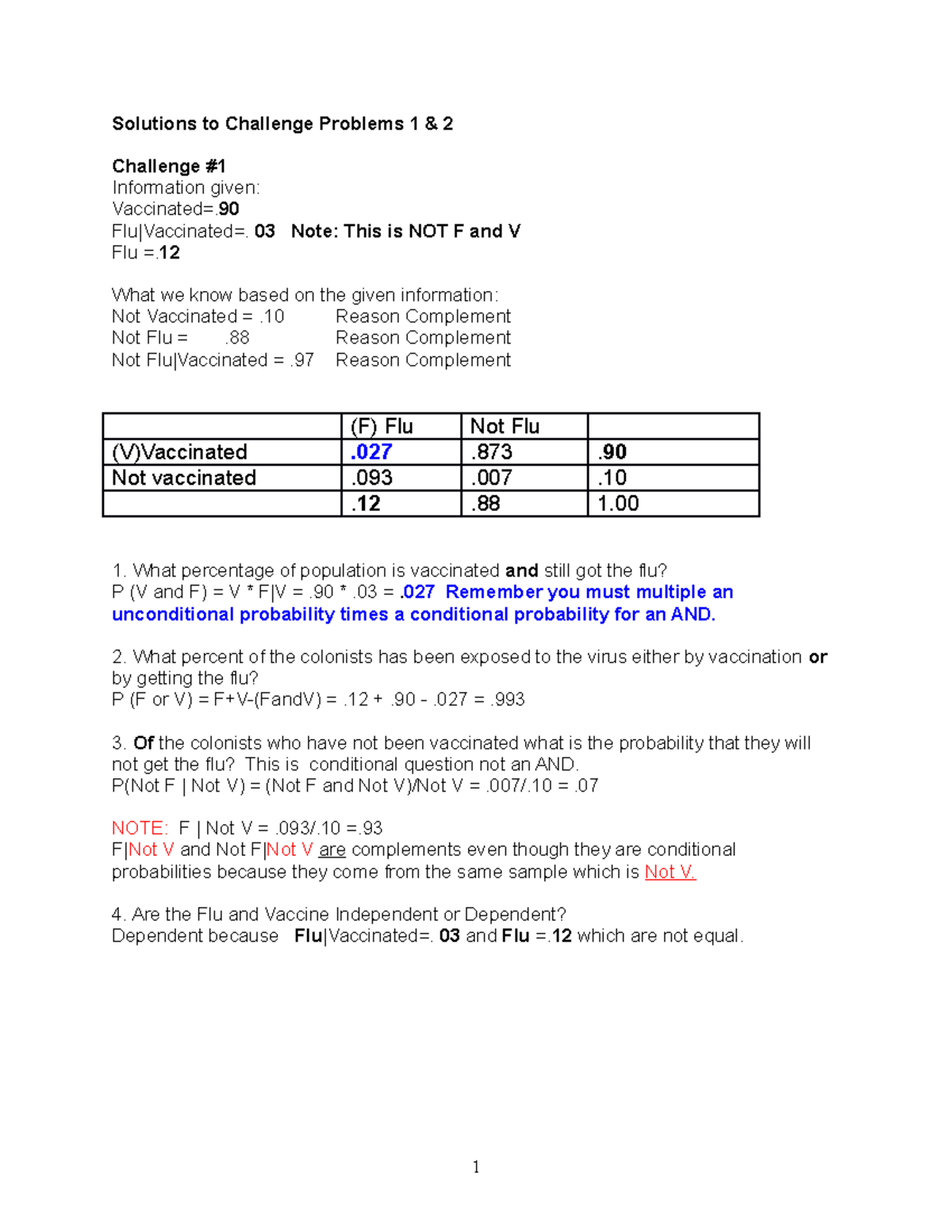 Challenge Problems Solutions - Solutions to Challenge Problems 1 & 2 ...