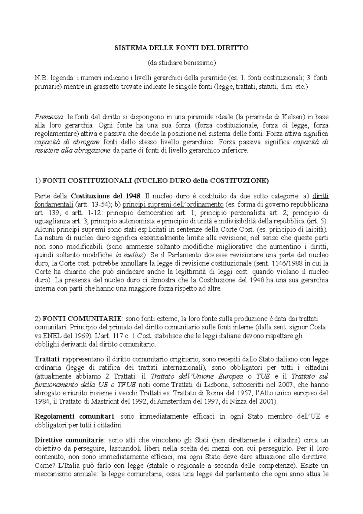 Sistemadellefontideldiritto - SISTEMA DELLE FONTI DEL DIRITTO (da ...