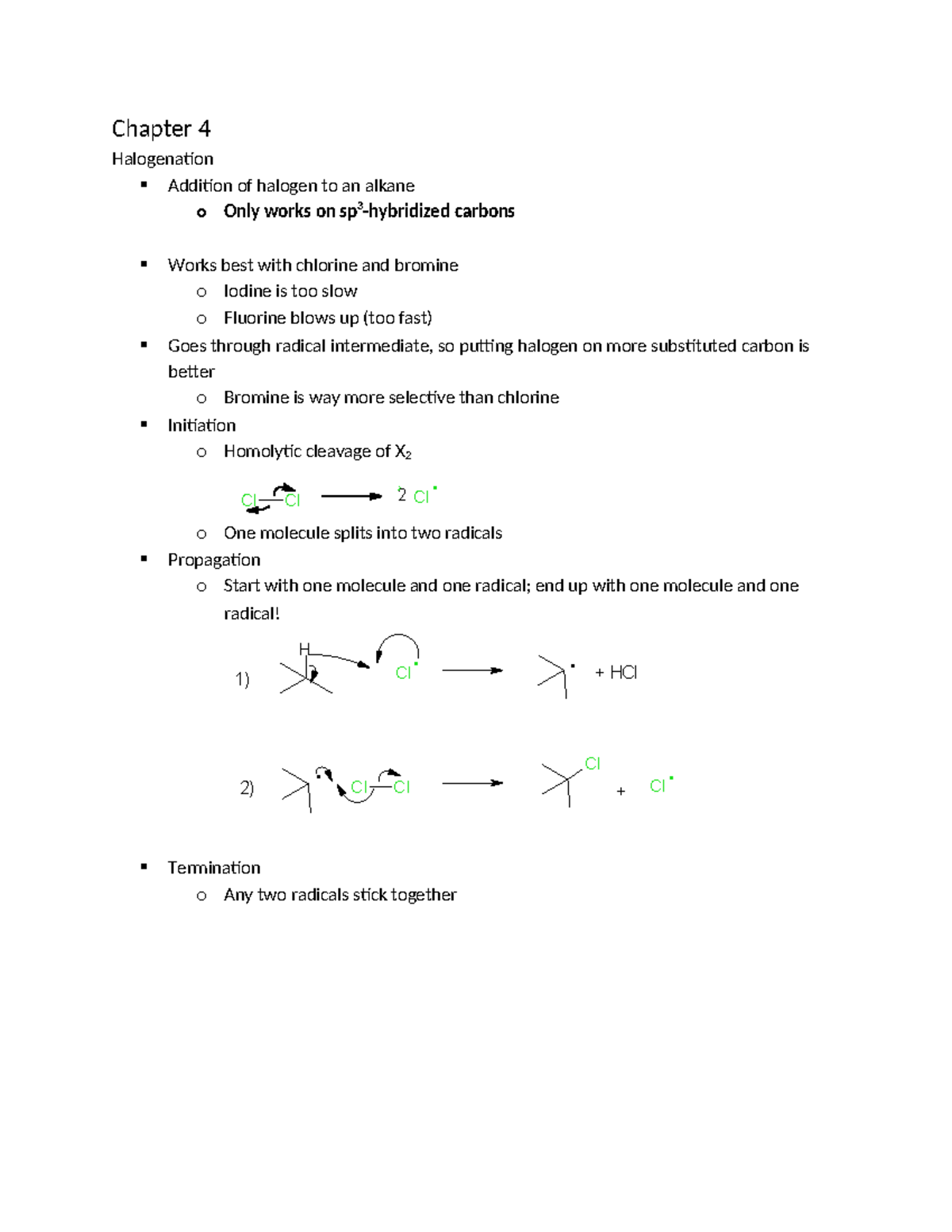 Chapter 4 - Detailed notes for class - Chapter 4 Halogenation Addition ...