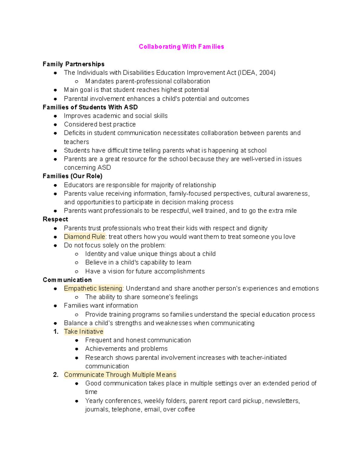 Untitled document (22) - Collaborating With Families Family ...