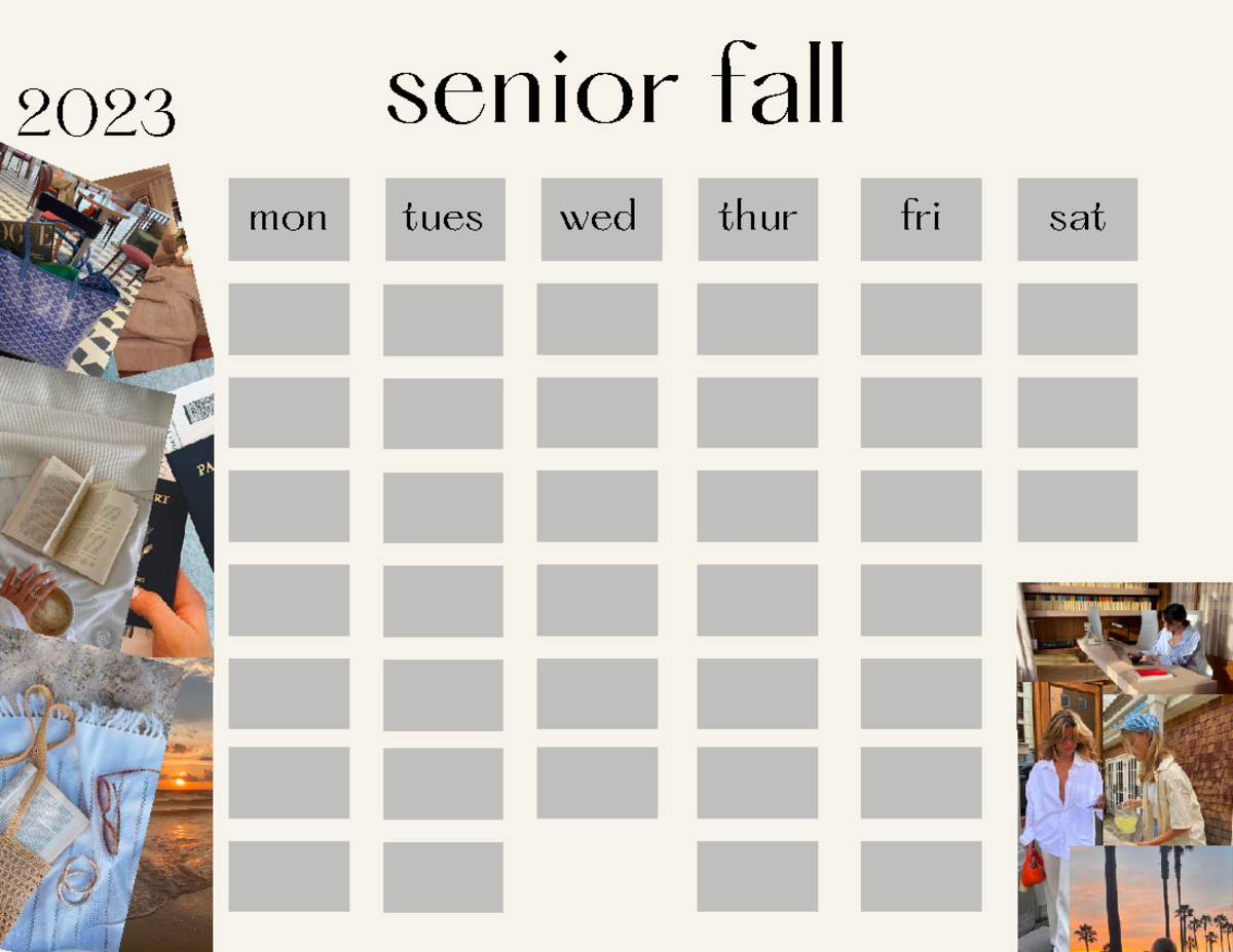 Weekly timetable - senior fall 2023 mon tues wed thur fri sat - Studocu