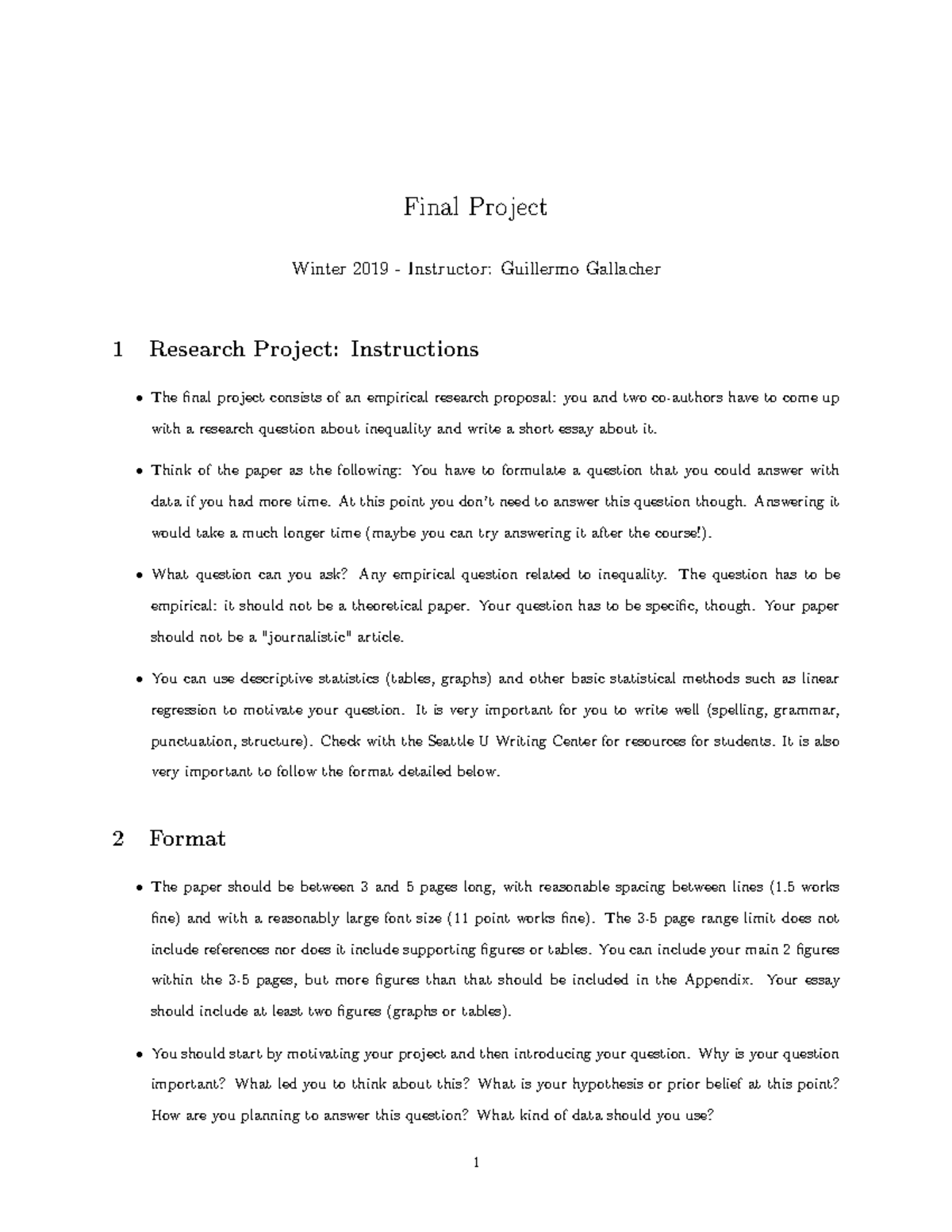 Final Project - Final Project Winter 2019 - Instructor: Guillermo ...