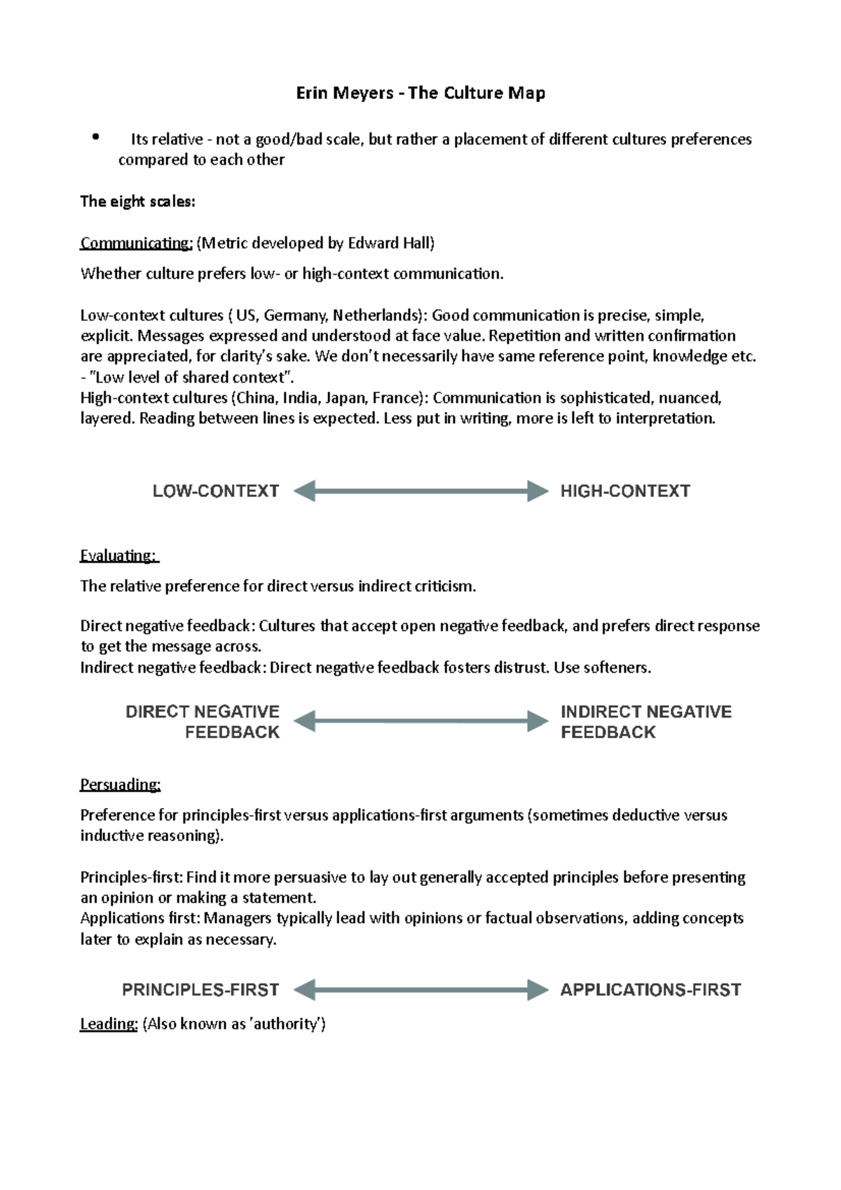 Erin Meyers - The Culture Map notes - Erin Meyers - The Culture Map Its ...