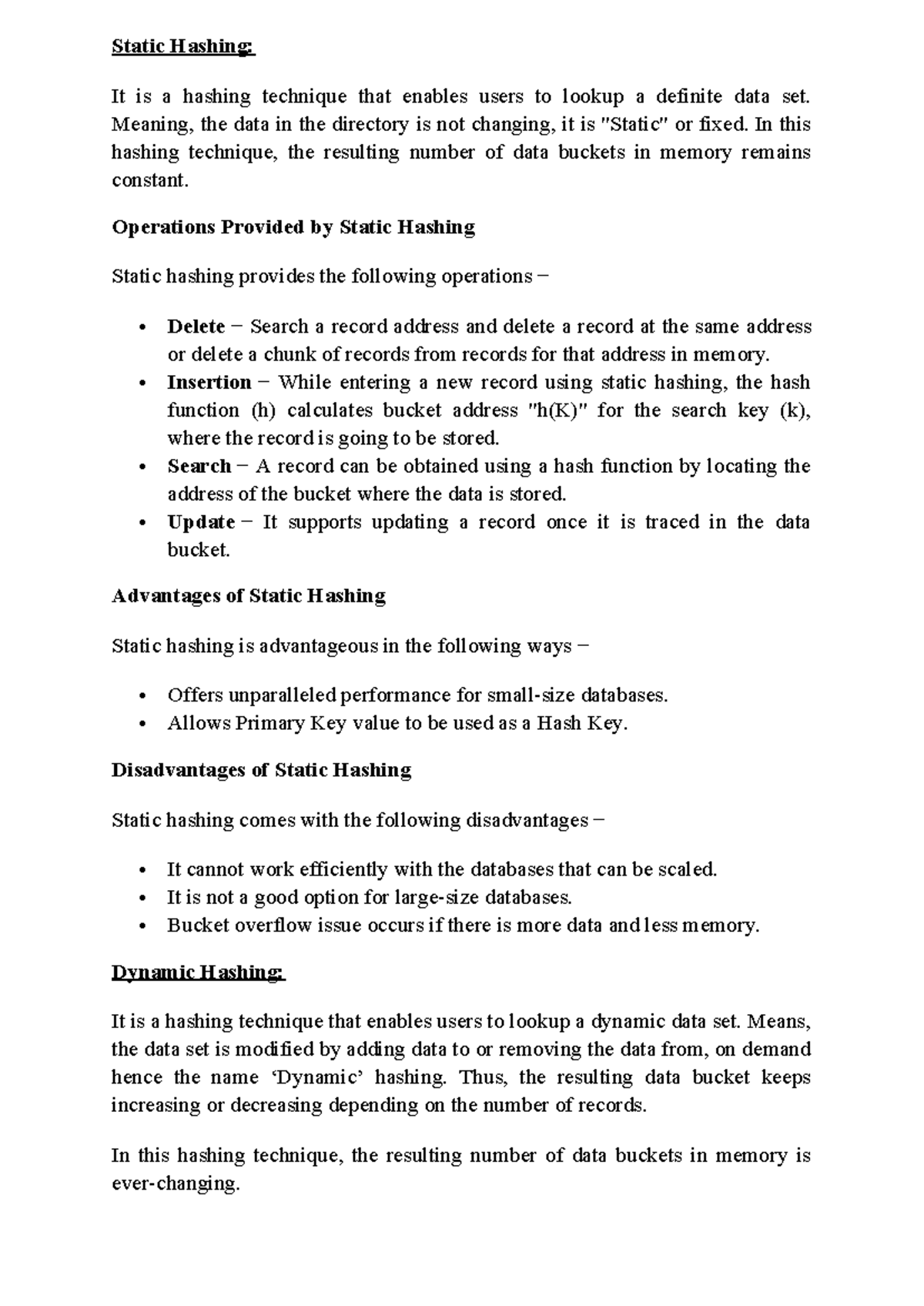 Java lab programs - Static Hashing: It is a hashing technique that ...