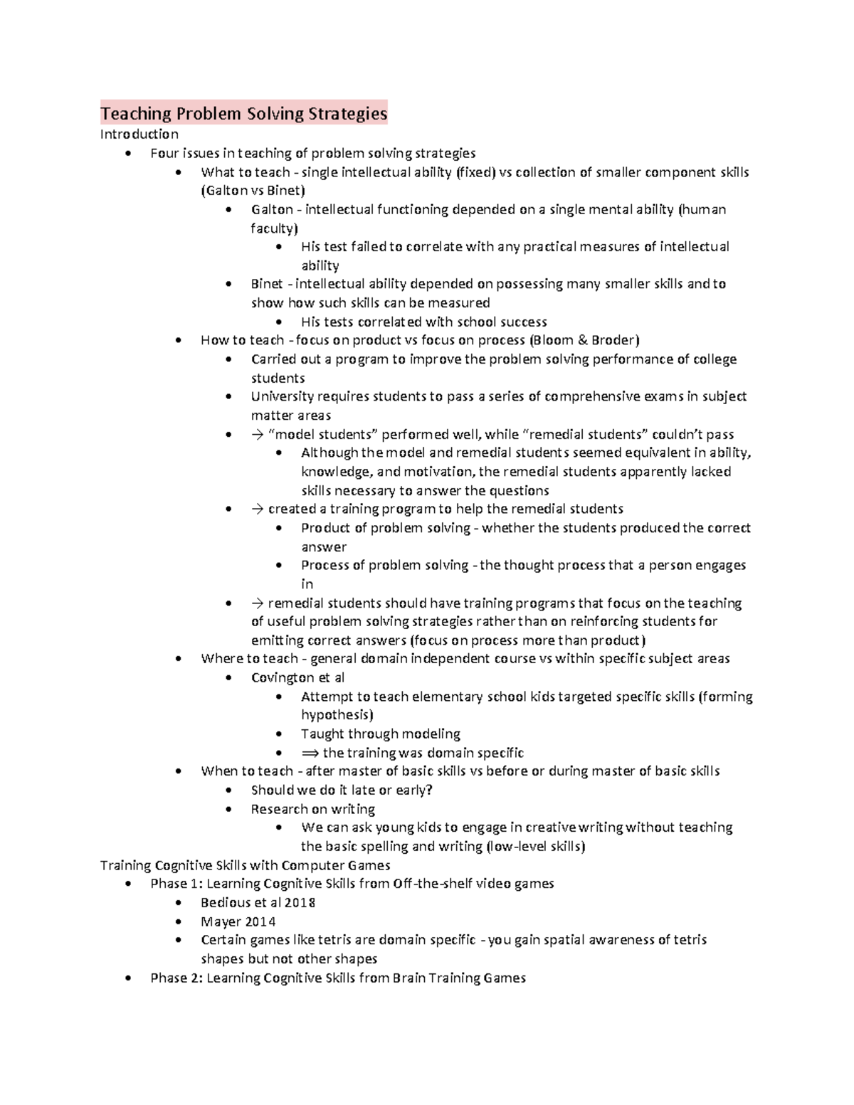 PSY 124 - 14. Teaching Problem Solving Strategies - Warning: TT: undefined function: 32 Warning ...