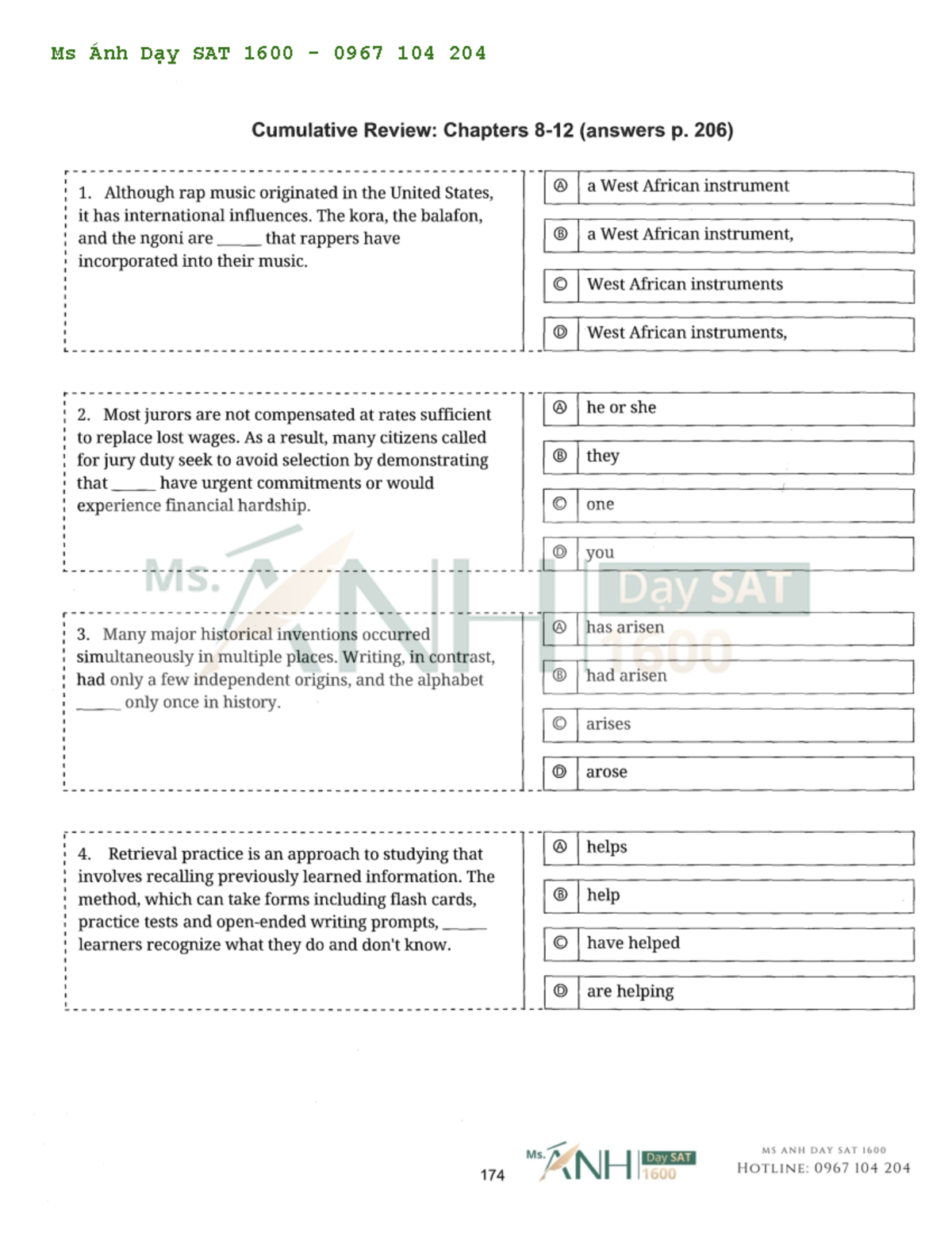 Standard English Convention Practice Source 2 - Cumulative Review ...