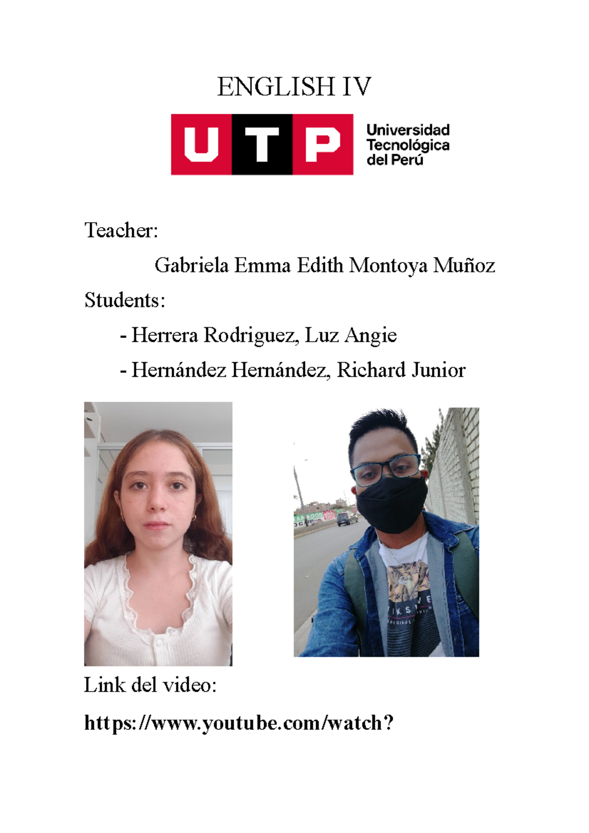 Task#02 Hernandez Junior Luz Angie - ENGLISH IV Teacher: Gabriela Emma ...