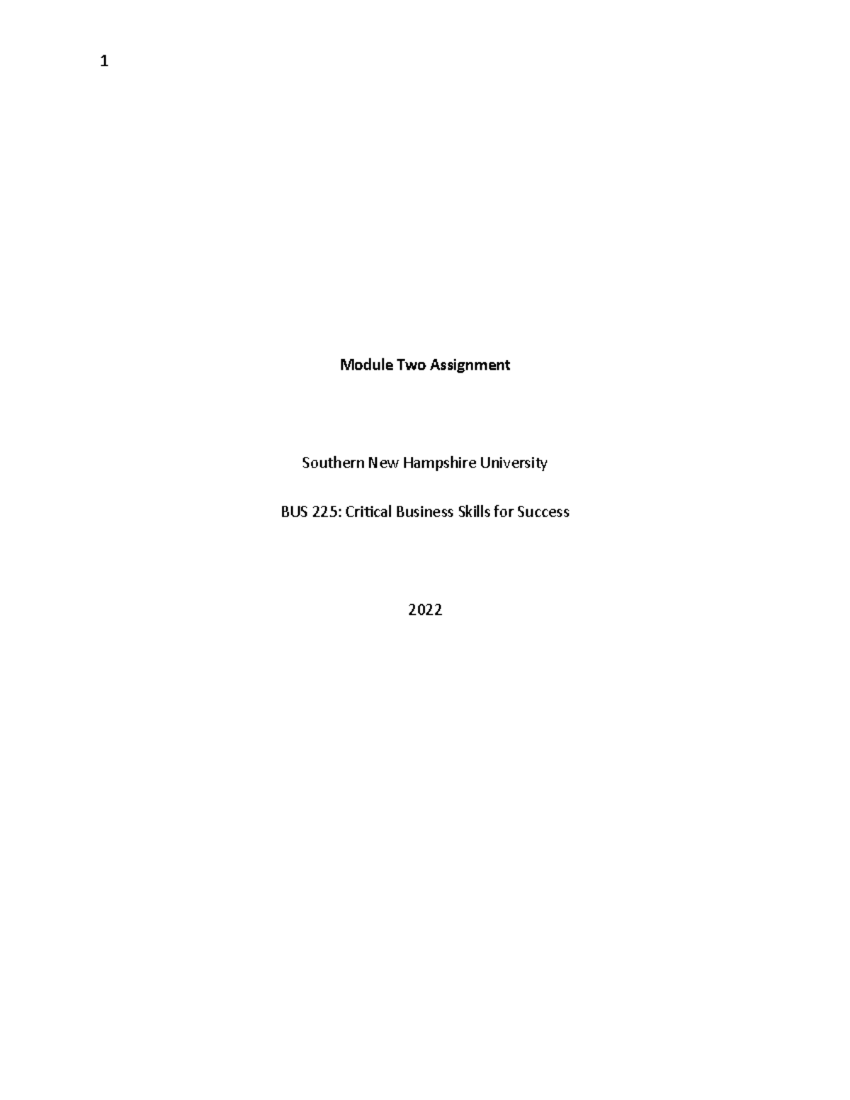 Submitted BUS225 Module Two Assignment 2 - Module Two Assignment ...