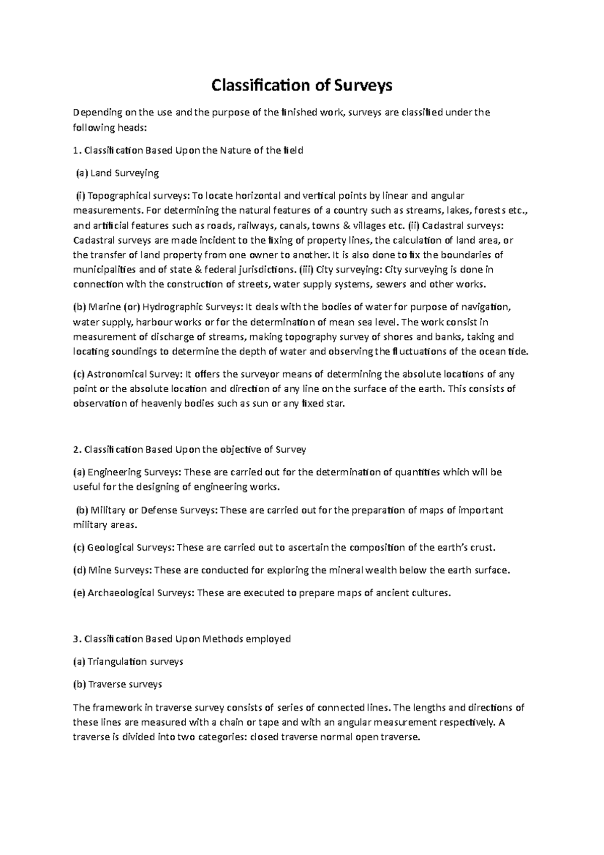 Classification of Surveys - Classification of Surveys Depending on the ...