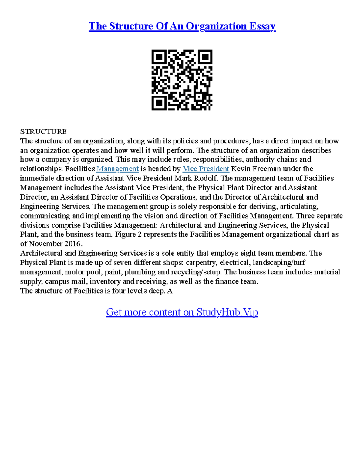 Ways To Structure An Essay - The Structure Of An Organization Essay ...