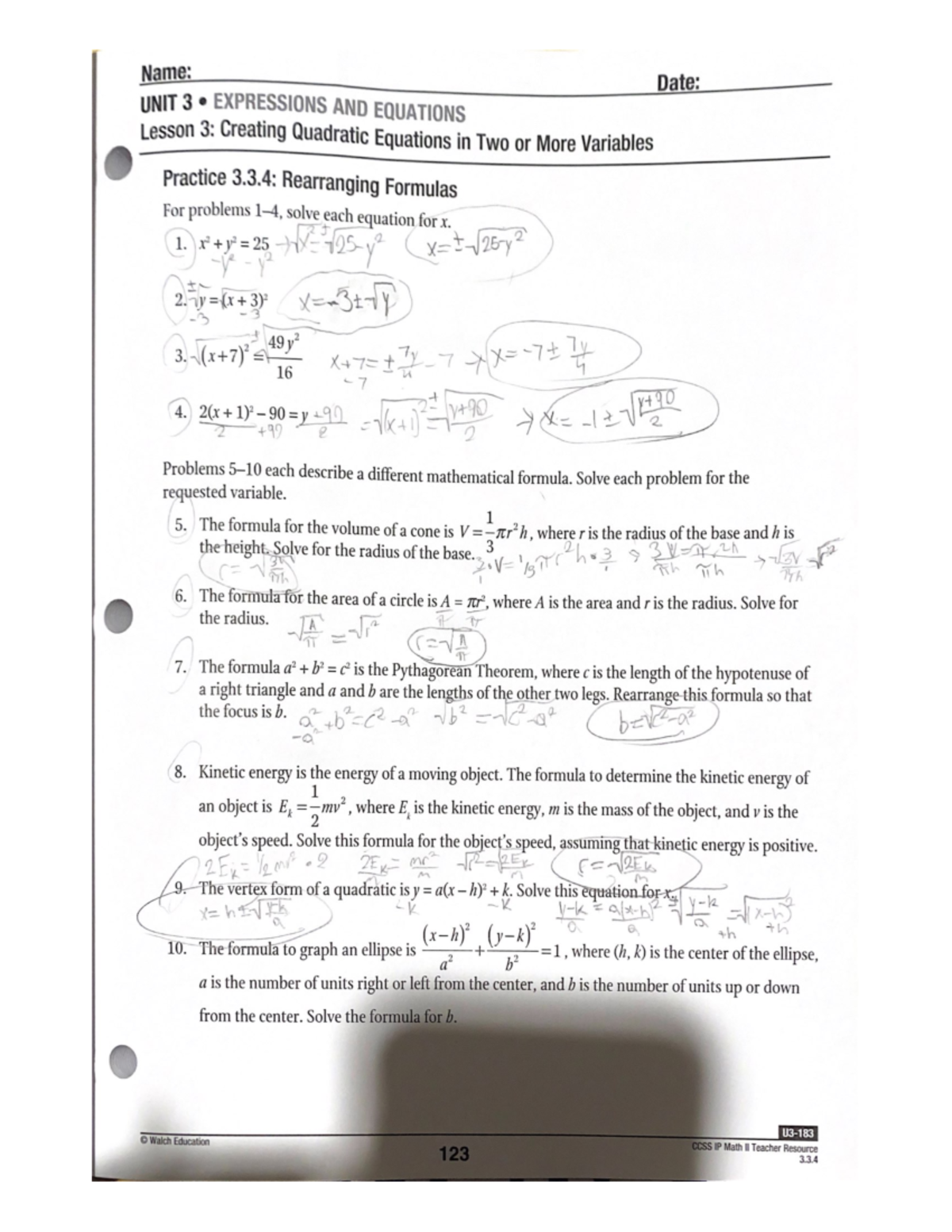 UNIT 3 • Expressions AND probability May 14, Doc 1 about cell division ...