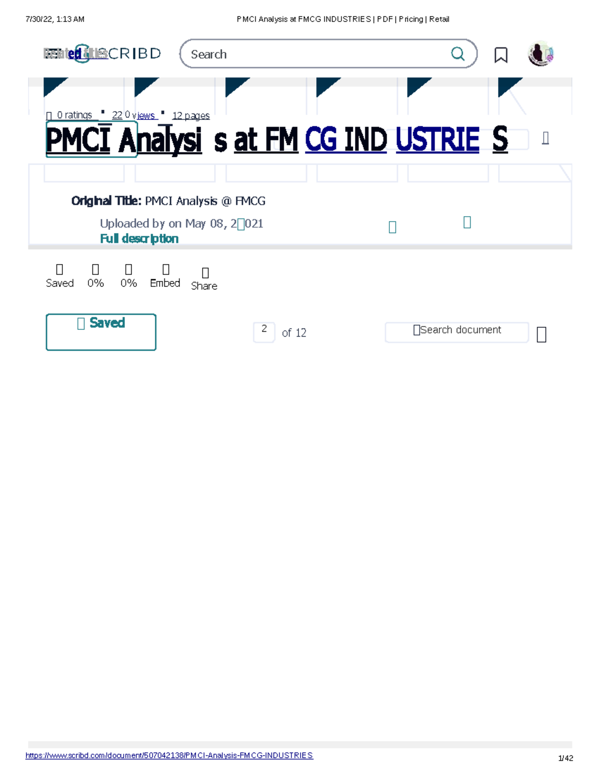 PMCI Analysis at FMCG Industries PDF Pricing Retail - 7/30/22, 1:13 AM ...