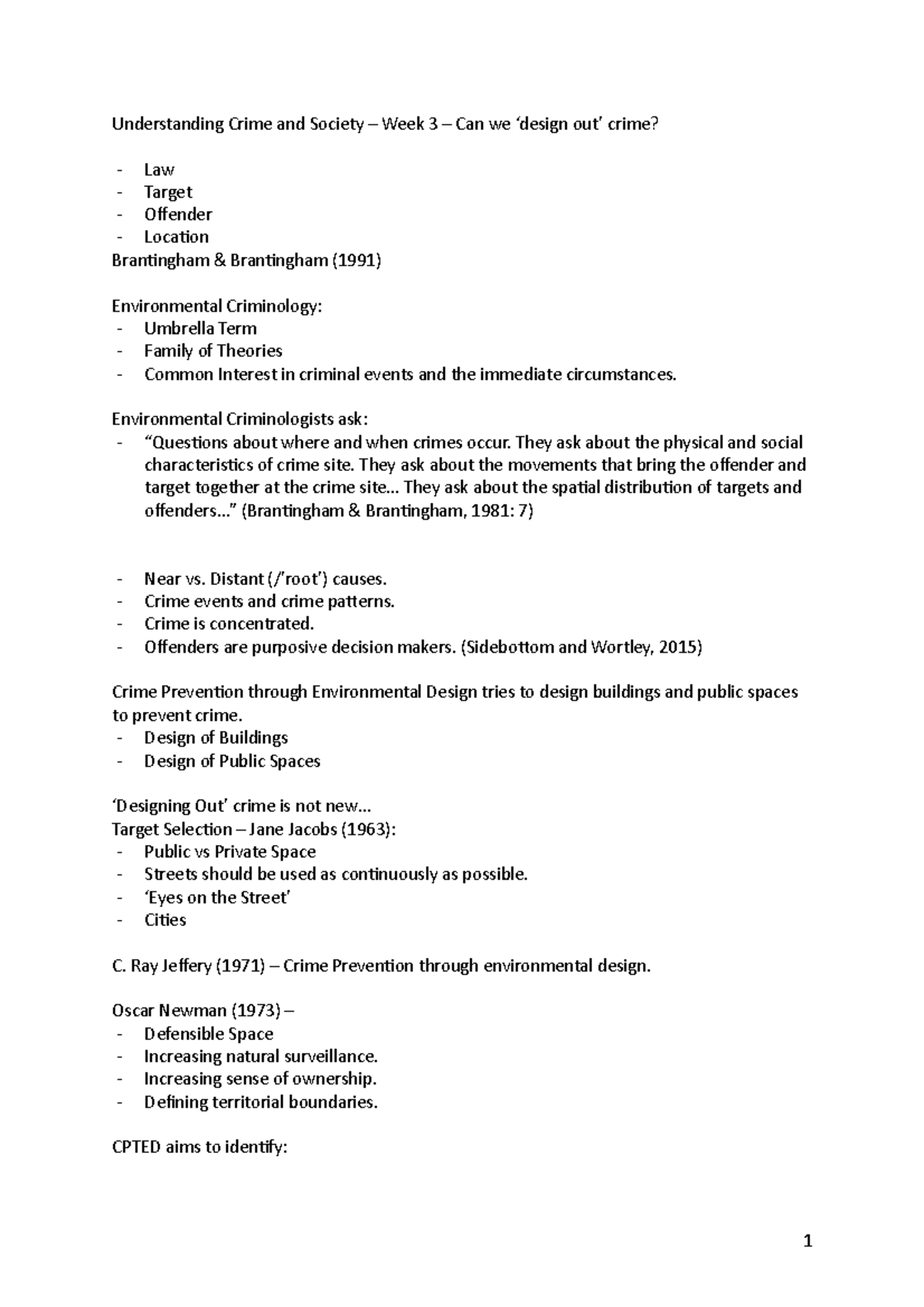 Week 3 - Can we 'design out' crime? - Understanding Crime and Society ...