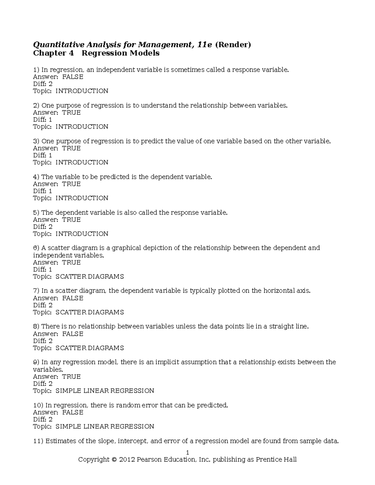 Ch 4 - Quantitative Analysis for Management test bank chapter 4 ...